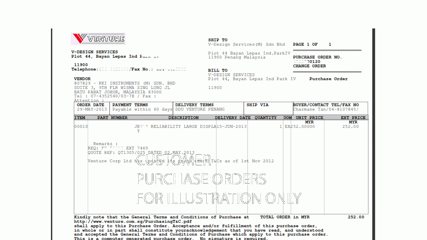 Completed Purchase Orders - Malaysia Top Measuring Instruments Company